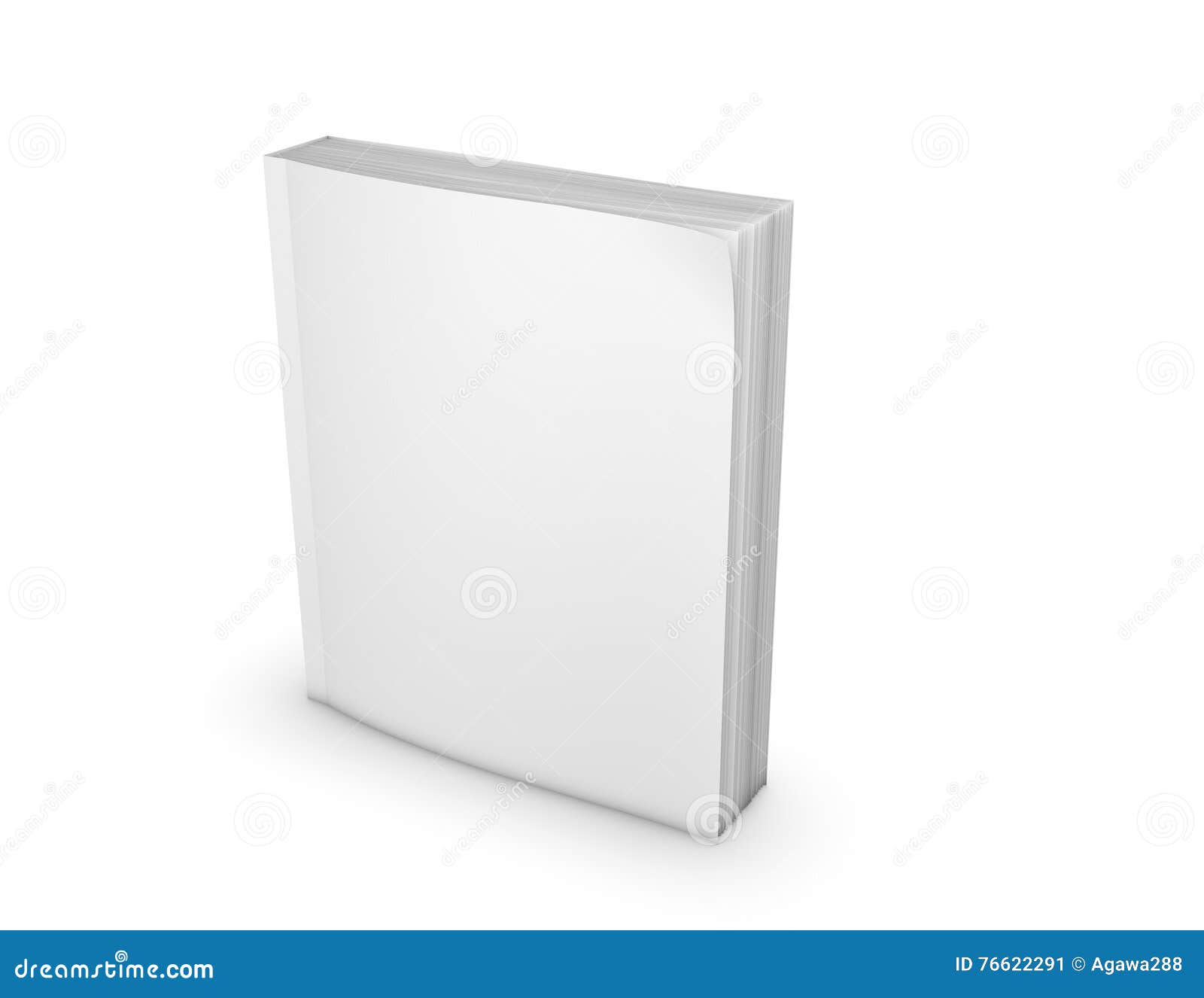 Paperback Book with Empty Cover, Standing on Floor 3D Illustration ...