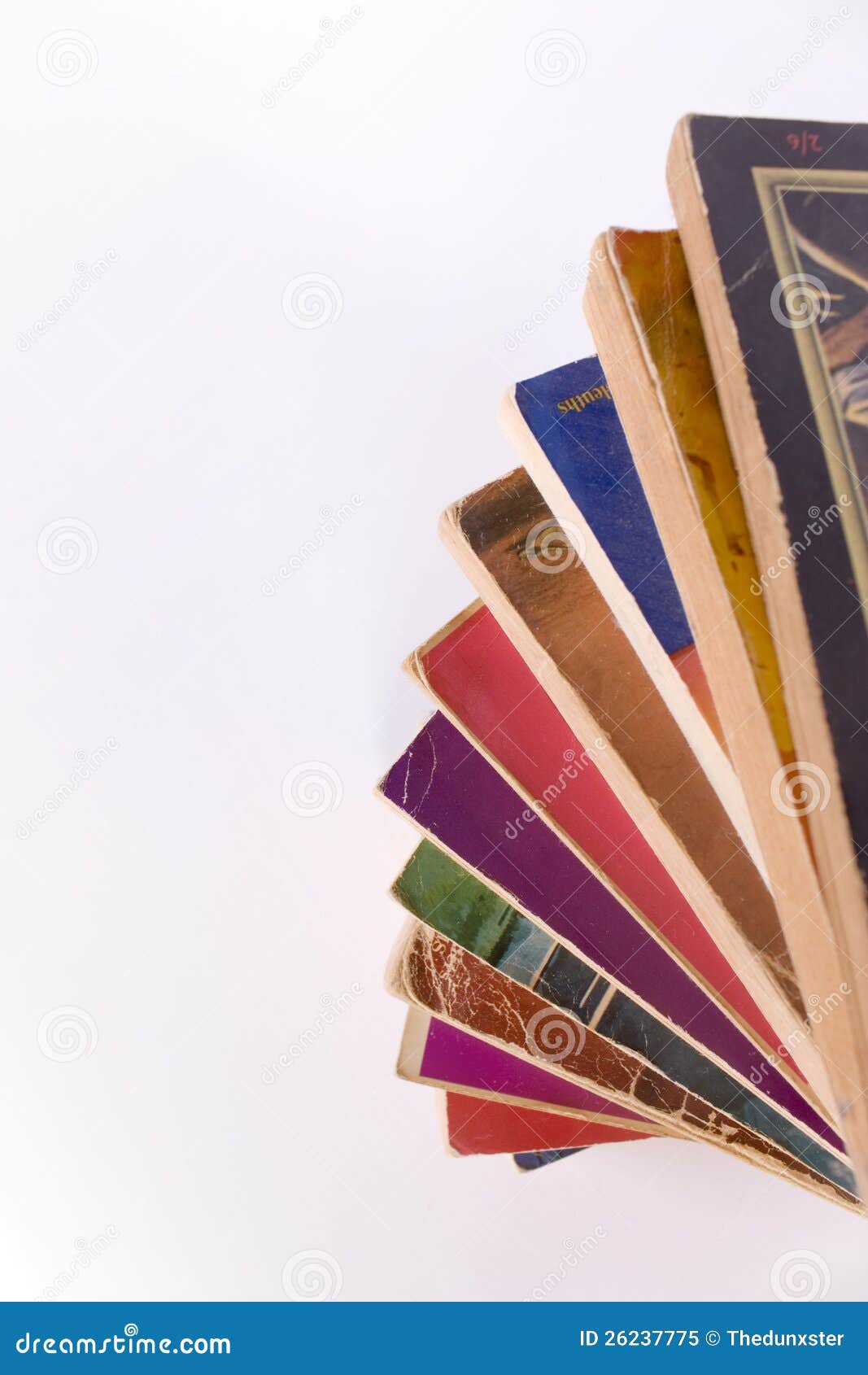 Paperback Books in Spiral Stack Stock Image - Image of background ...