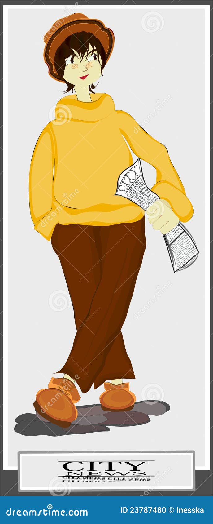 Paperboy vector illustratie. Illustration of dagboek - 23787480