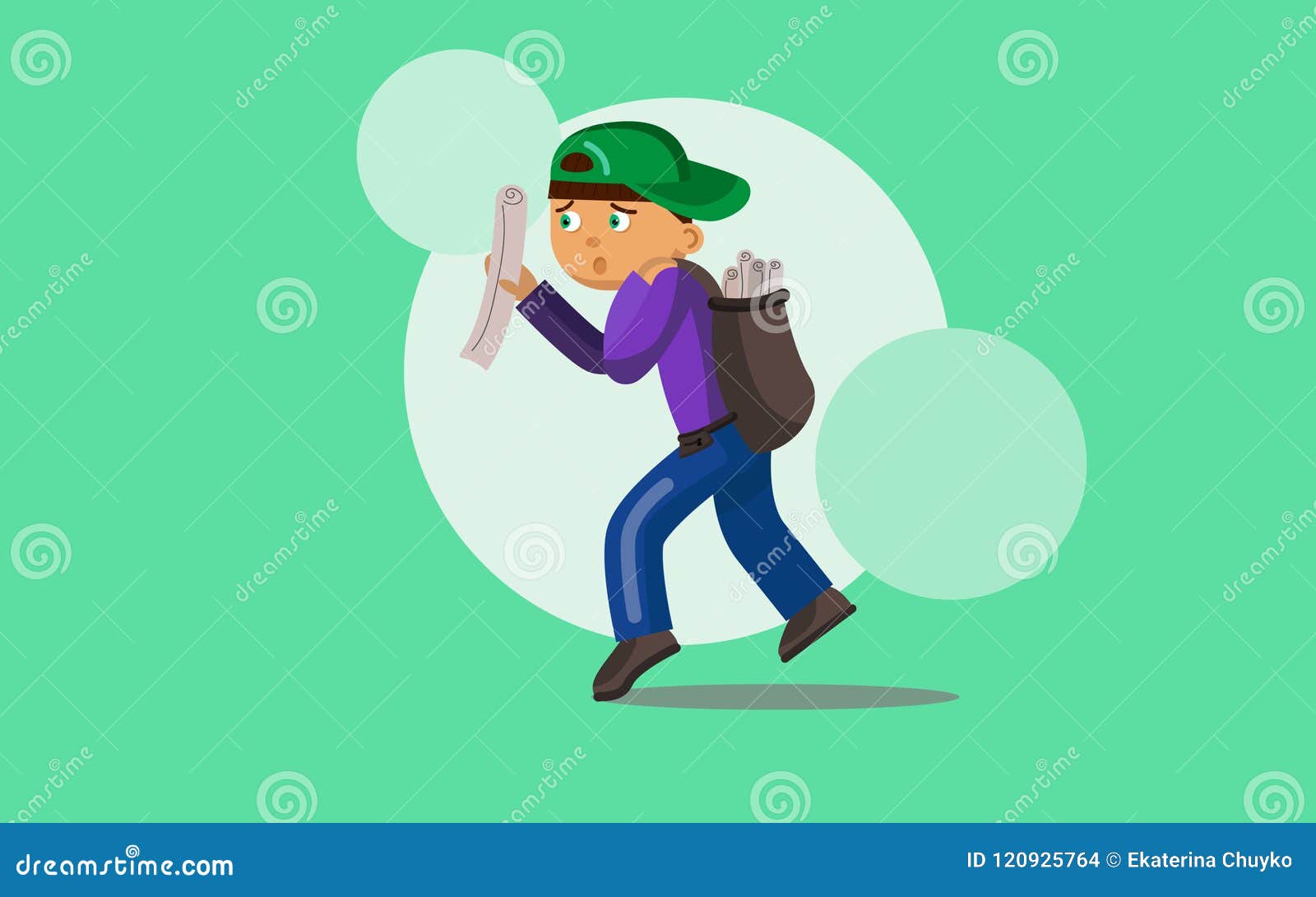 Paperboy Announcing Big News - Stick Figure Vector Illustration ...