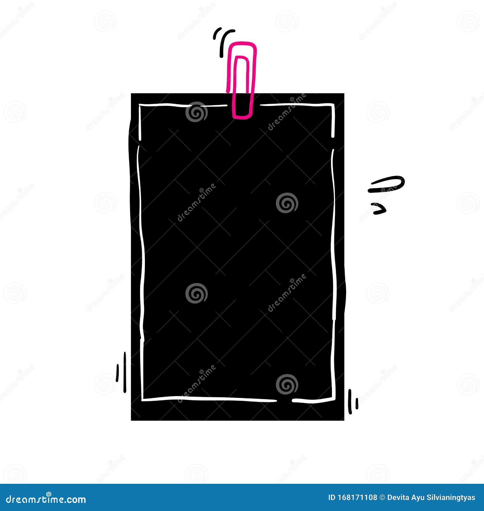 Paperclip with Blank White Notepaper Handdrawn Doodle Style Vector ... Paperclip with Blank White Notepaper Handdrawn Doodle Style Vector ...