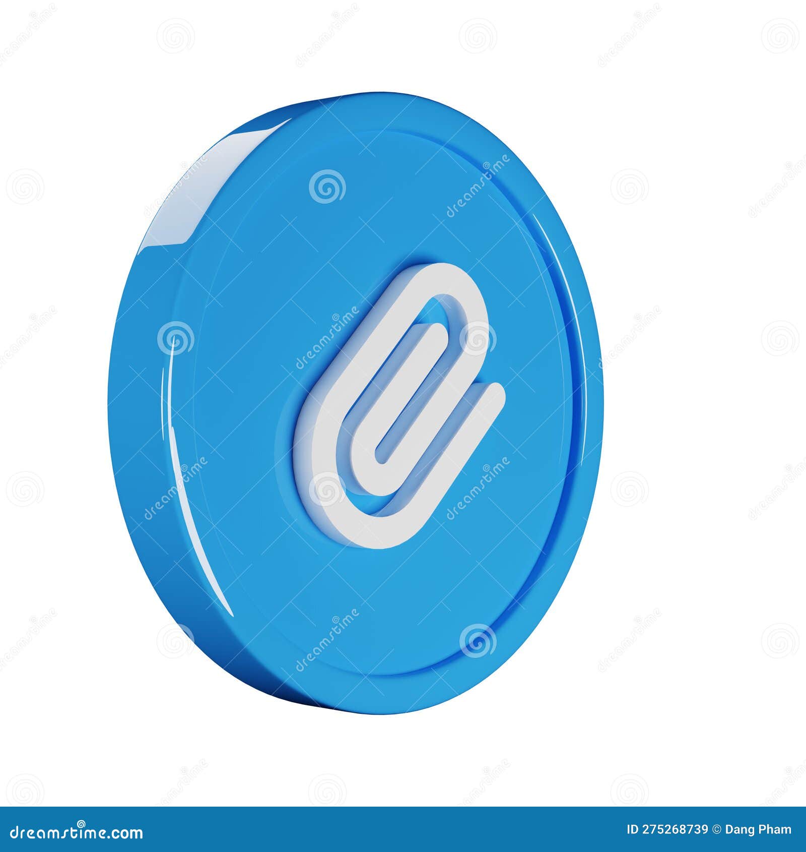 Paperclip Business Icon 3D Render Illustration Stock Image ...