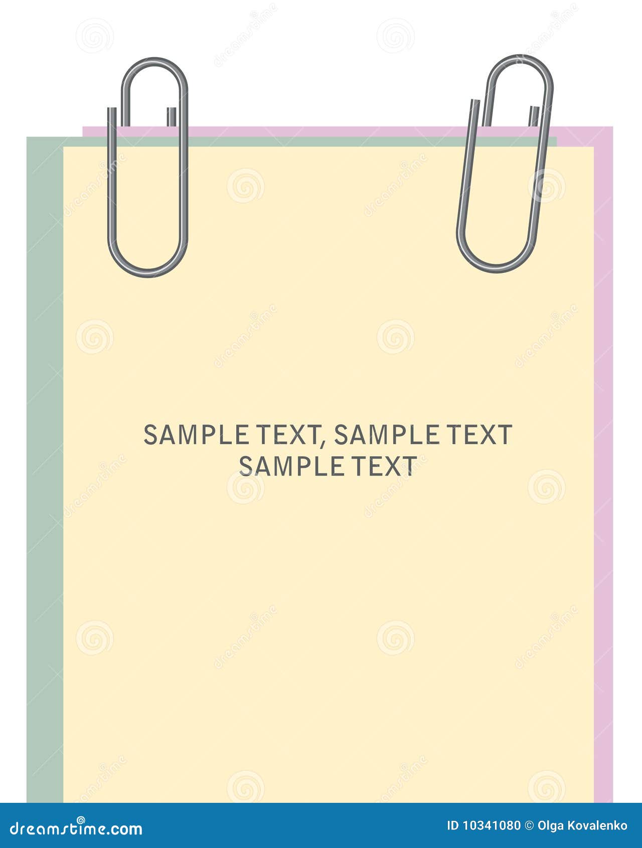 Paperclip note 1 stock vector. Illustration of note, gray - 10341080