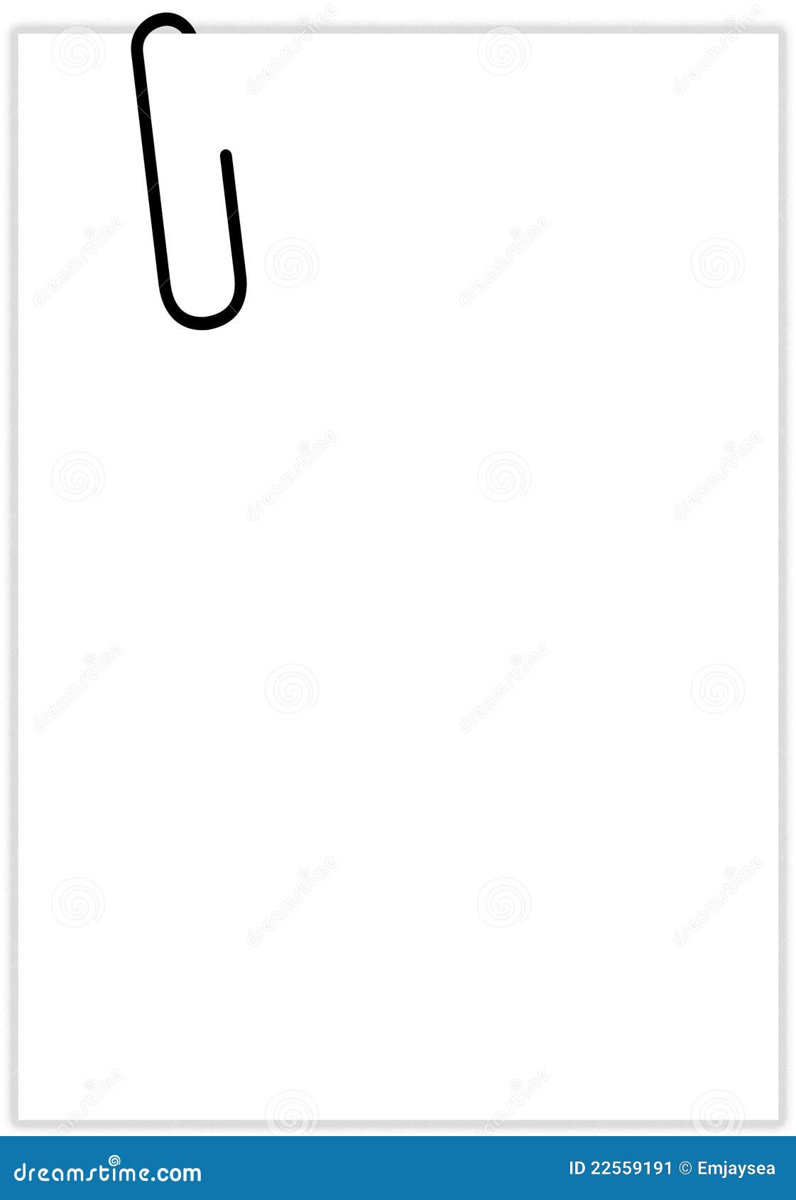 Paperclip op papier stock illustratie. Illustration of etiket - 22559191