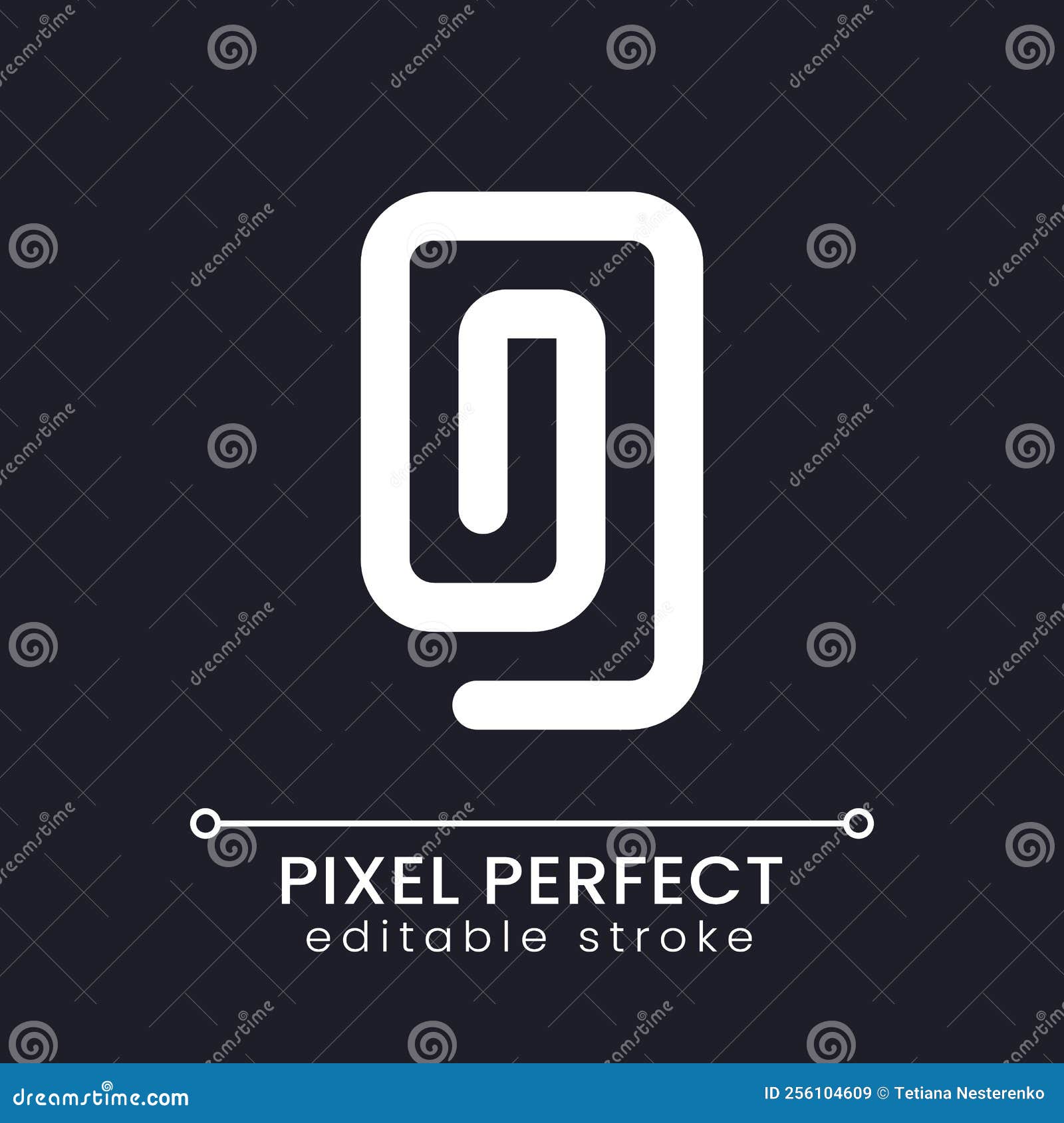 Paperclip Pixel Perfect White Linear Ui Icon for Dark Theme Stock ...