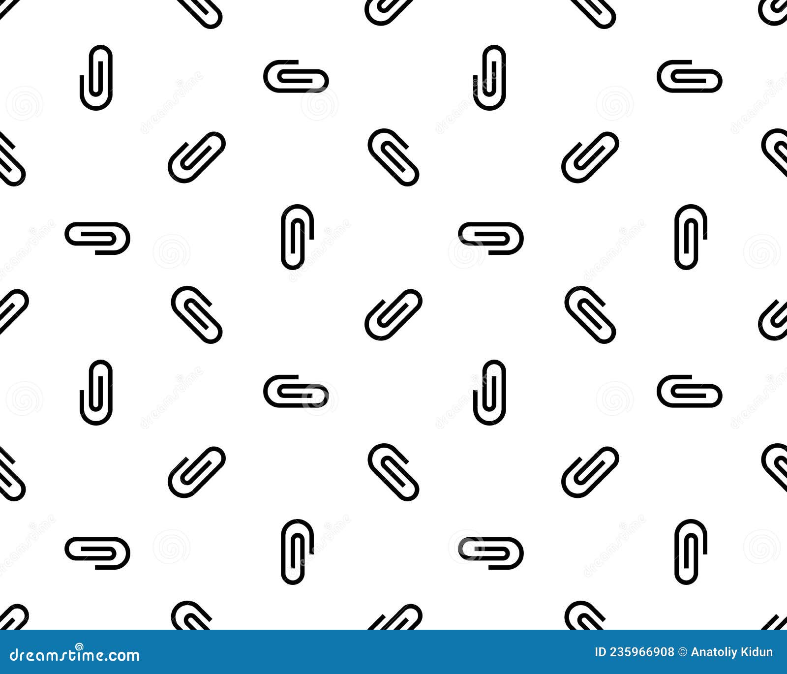 Paperclip Seamless Repeatable Pattern. Style is Flat Vector Symbols on ...
