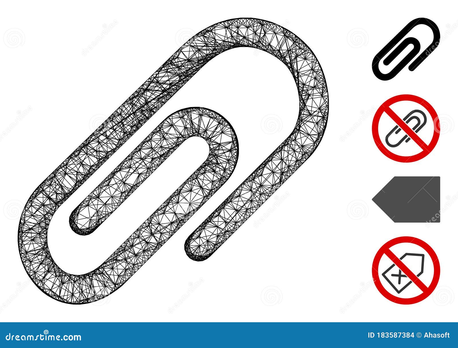 Paperclip Web Vector Mesh Illustration Stock Illustration ...