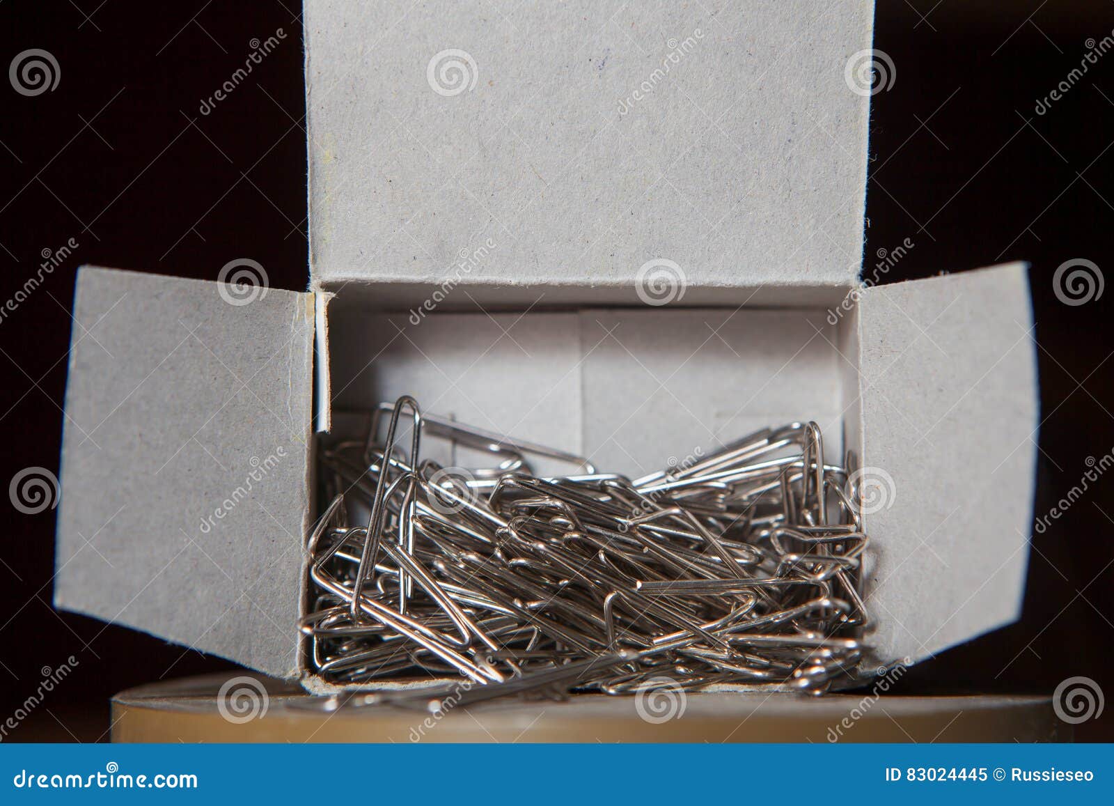Paperclips in a box stock image. Image of office, steel - 83024445