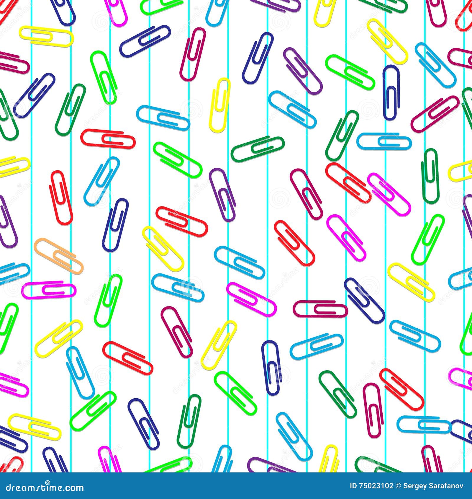 Paperclips Pattern. Color Clips Stock Vector - Illustration of shape ...