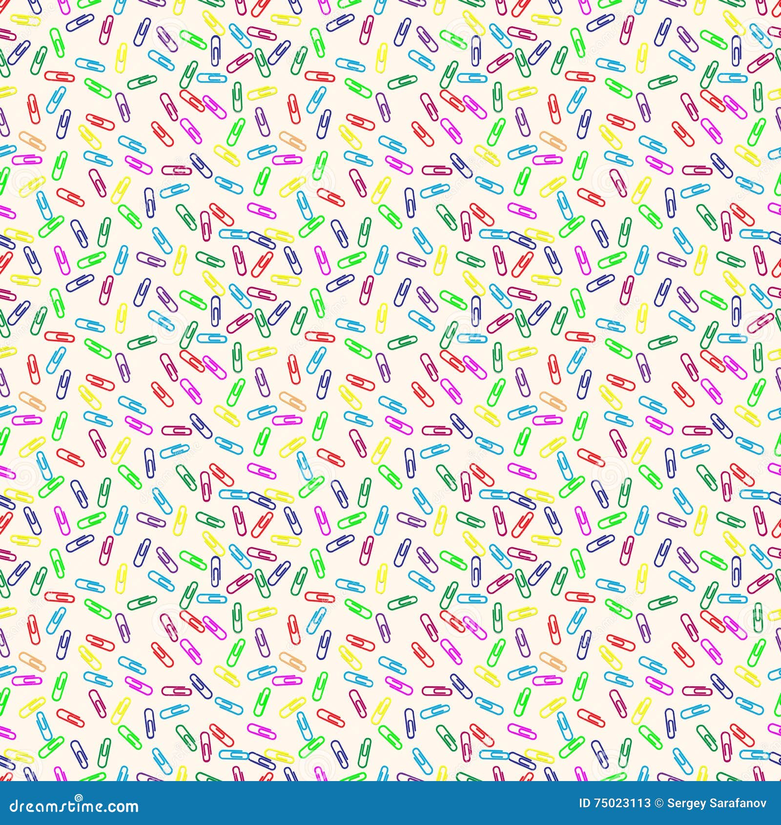 Paperclips Pattern. Color Clips Stock Vector - Illustration of design ...