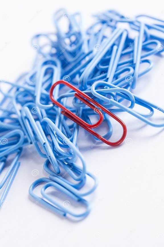 Paperclips Scattered on White Surface Stock Photo - Image of colors ...