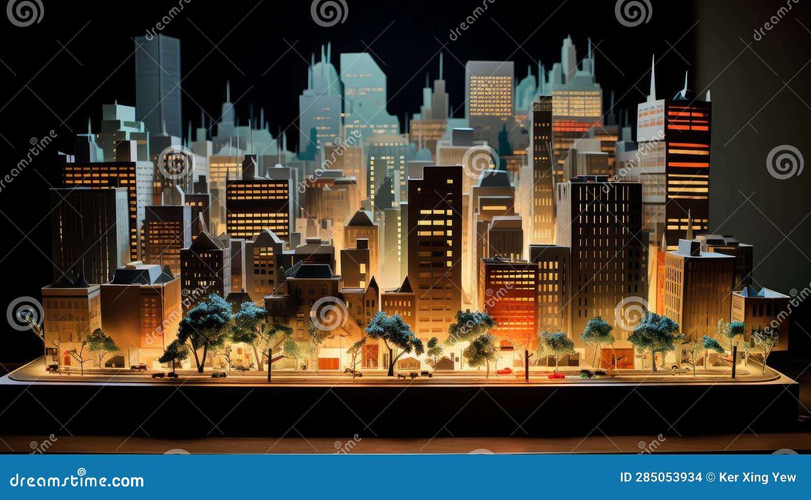 Papercraft Diorama of a Cityscape Stock Illustration - Illustration of ...