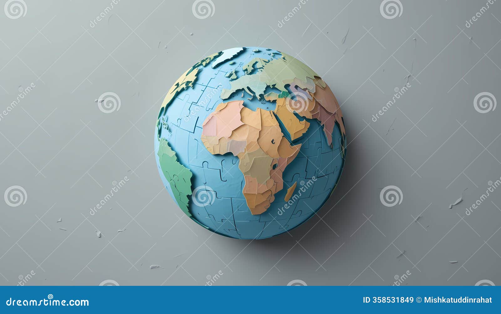 Papercraft Earth Puzzle. Global Unity, Connection, Teamwork Stock Image ...