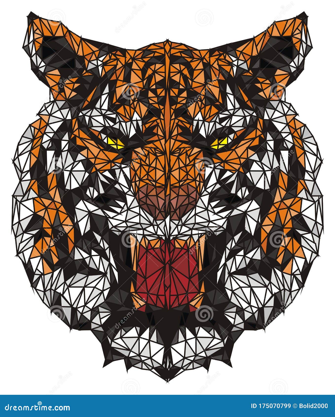 Red Evil Tiger Head Logo. Vector Illustration | CartoonDealer.com #50269166