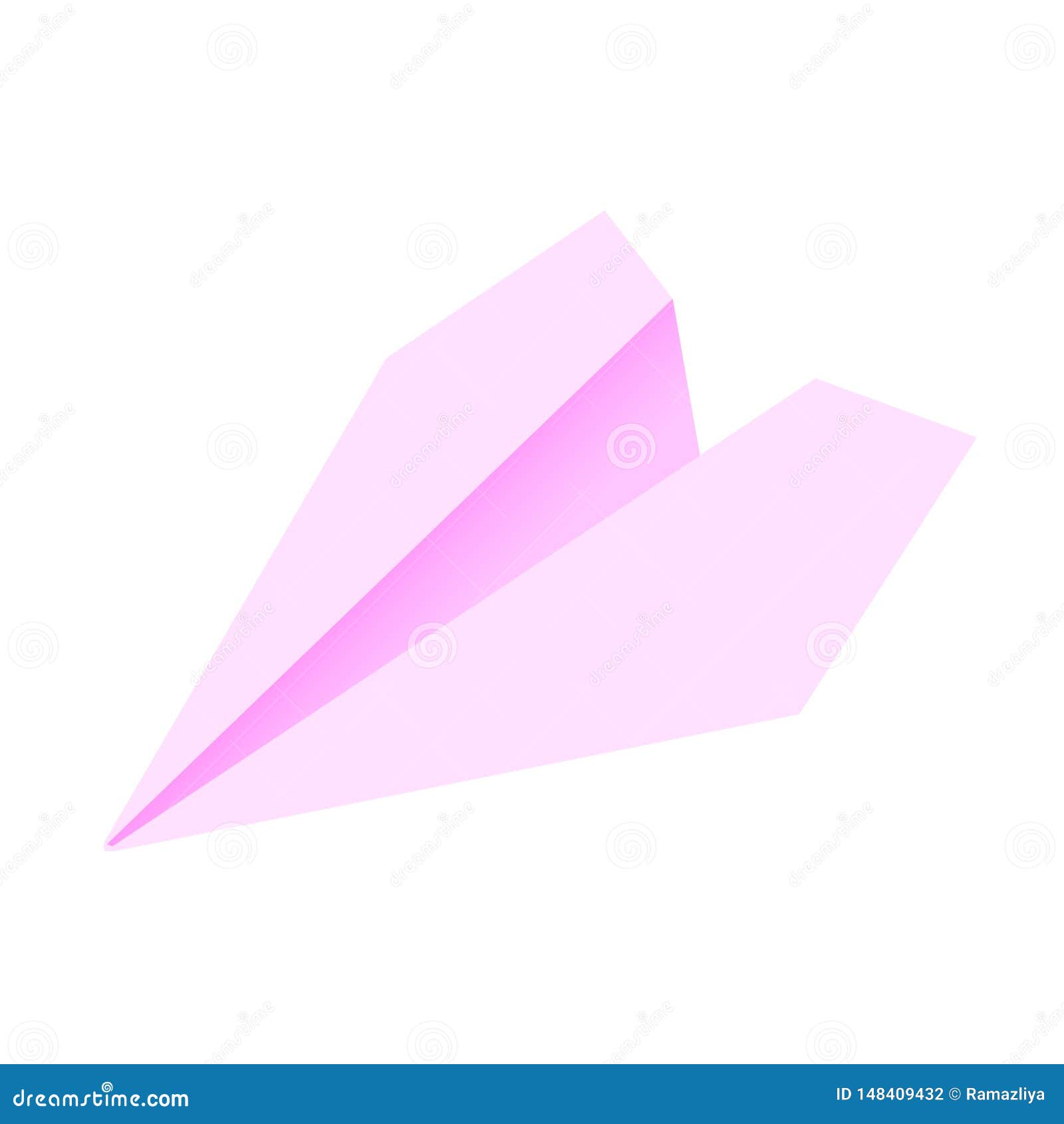 Papercraft Pink Paper Plane Illustration in Vector. with Gradients ...