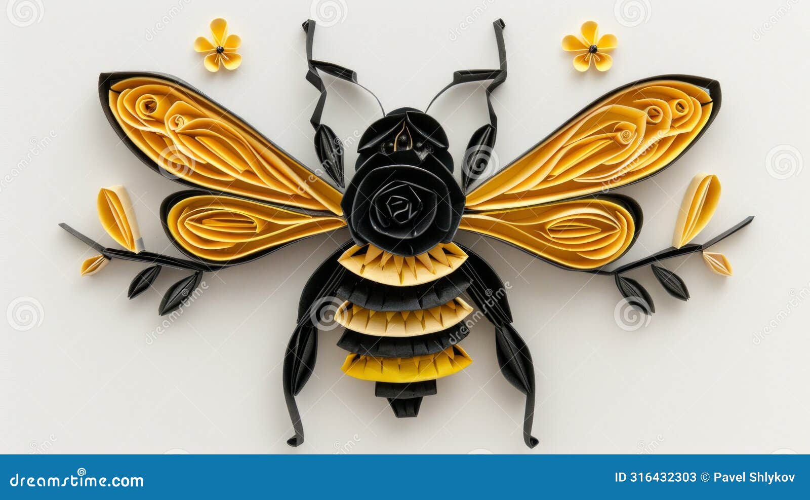 Papercraft Project. Colorful Bee Made Out of Paper. Stock Image - Image ...