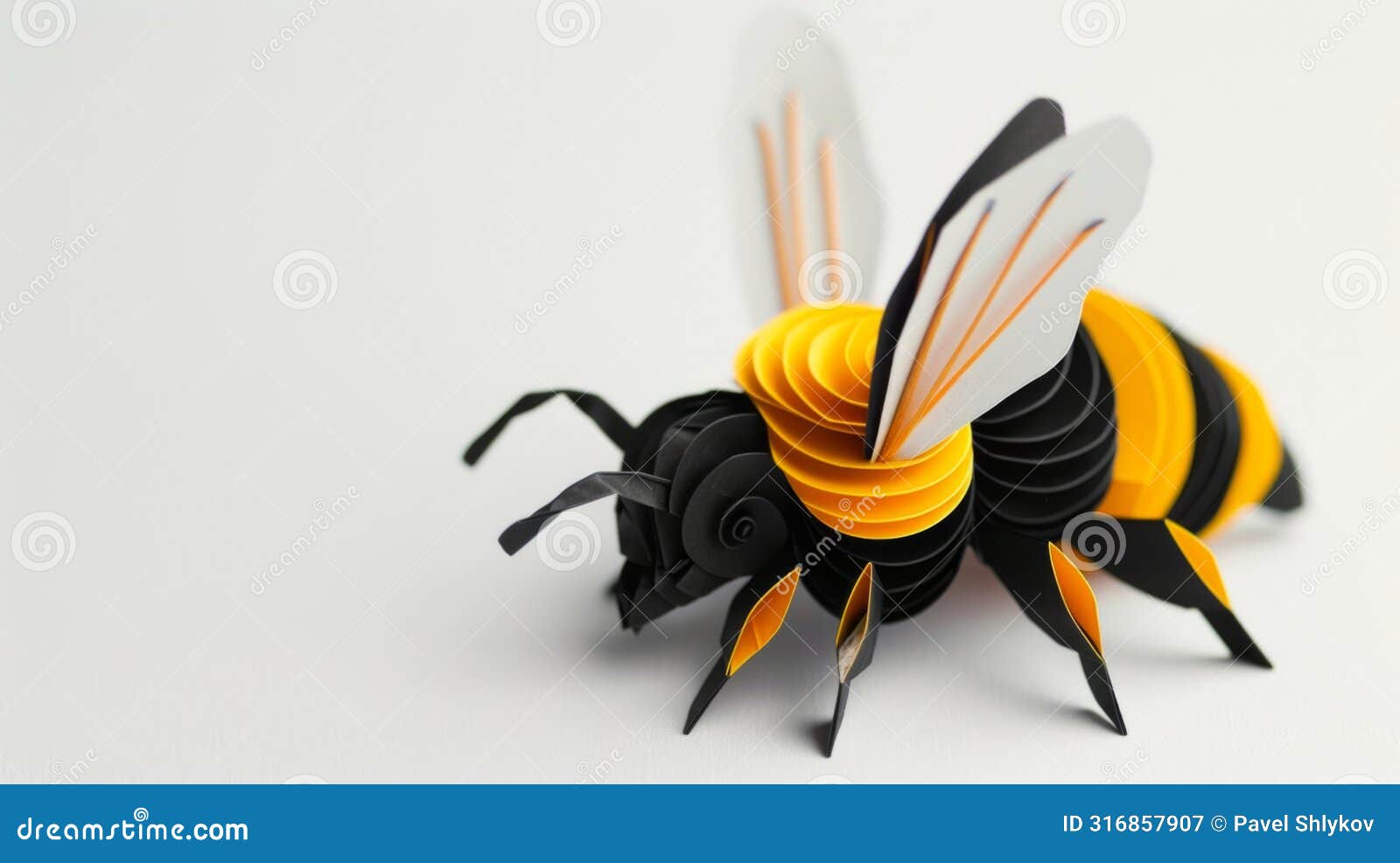Papercraft Project. Colorful Bee Made Out of Paper. Stock Image - Image ...