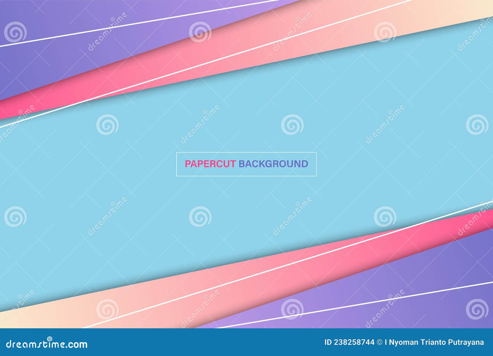 Papercut Banner Background with Stripes and Lines Stock Vector ...
