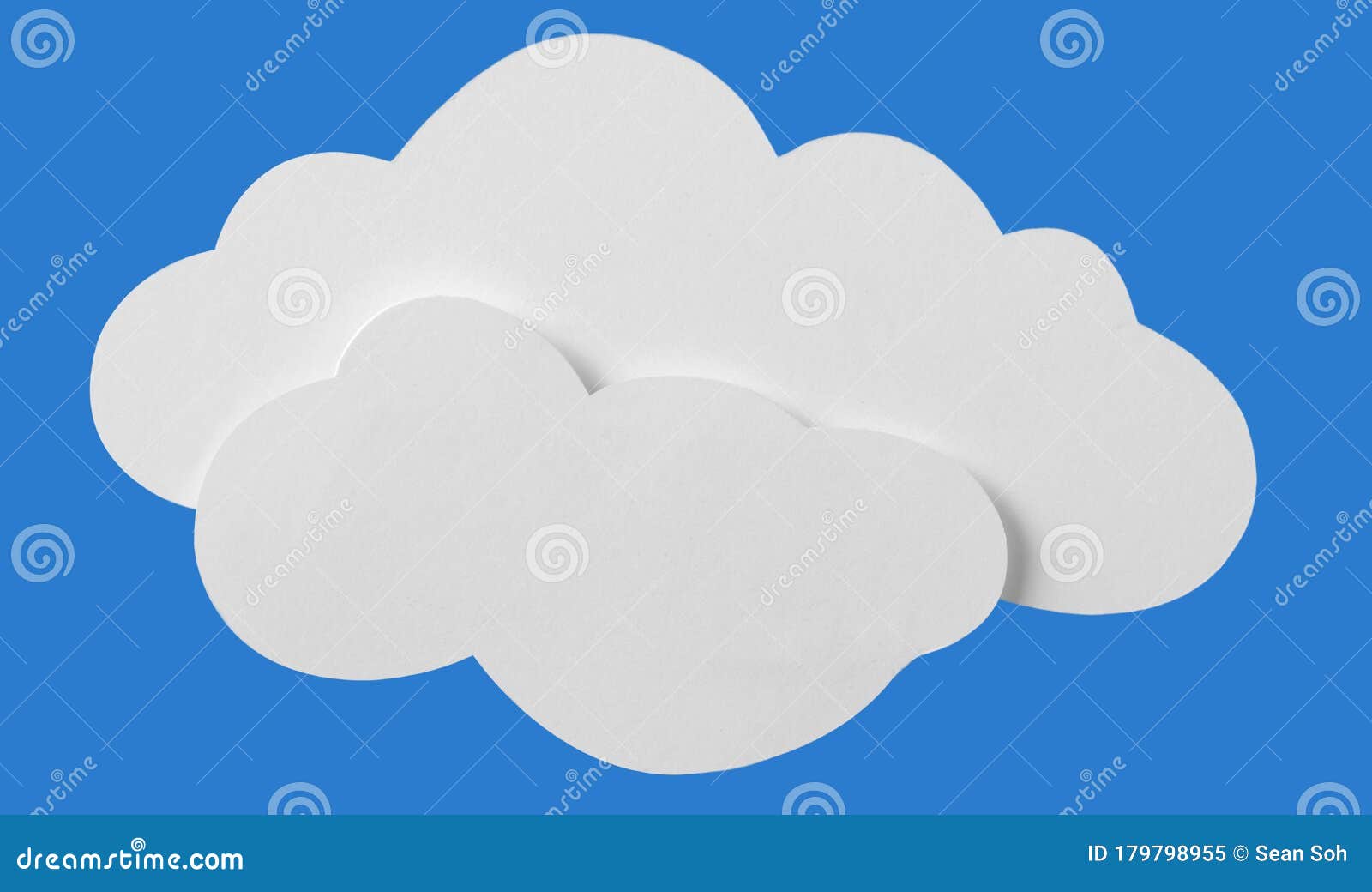 Papercut Cloud on Blue Background Stock Illustration - Illustration of ...