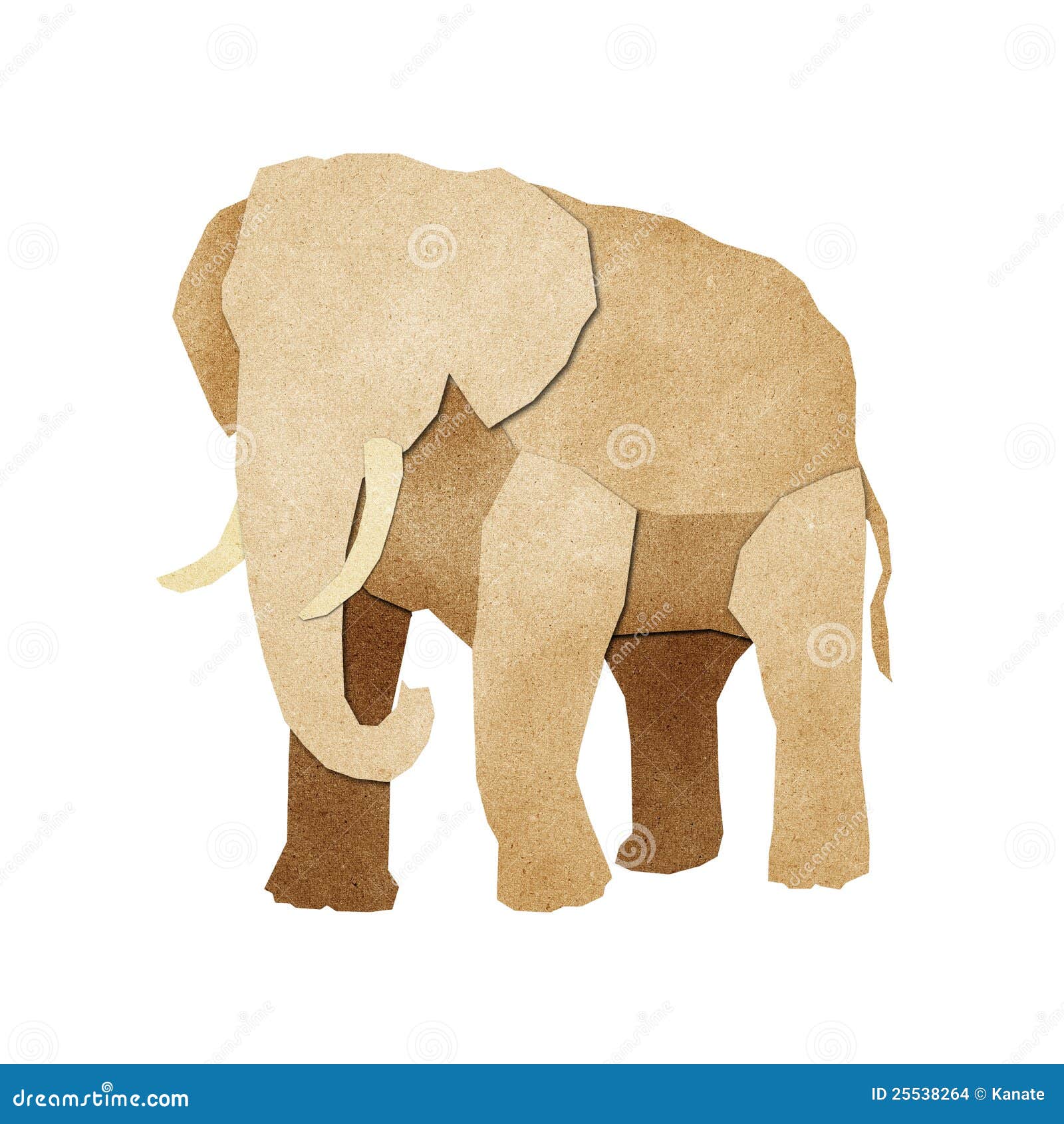 Papercut Elephant Recycled Paper Stock Illustration - Illustration of ...