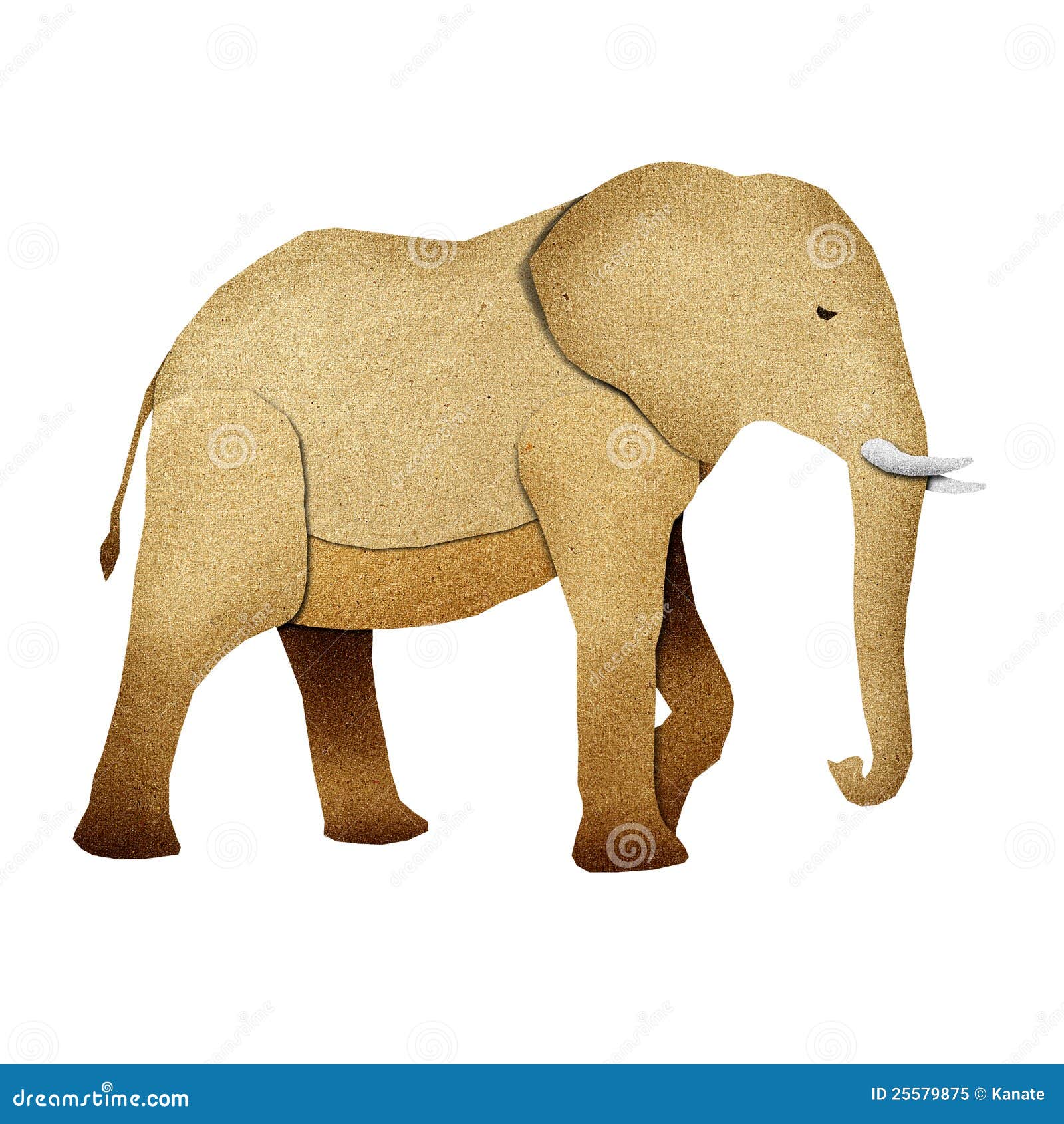 Papercut Elephant Recycled Paper Stock Illustration - Illustration of ...