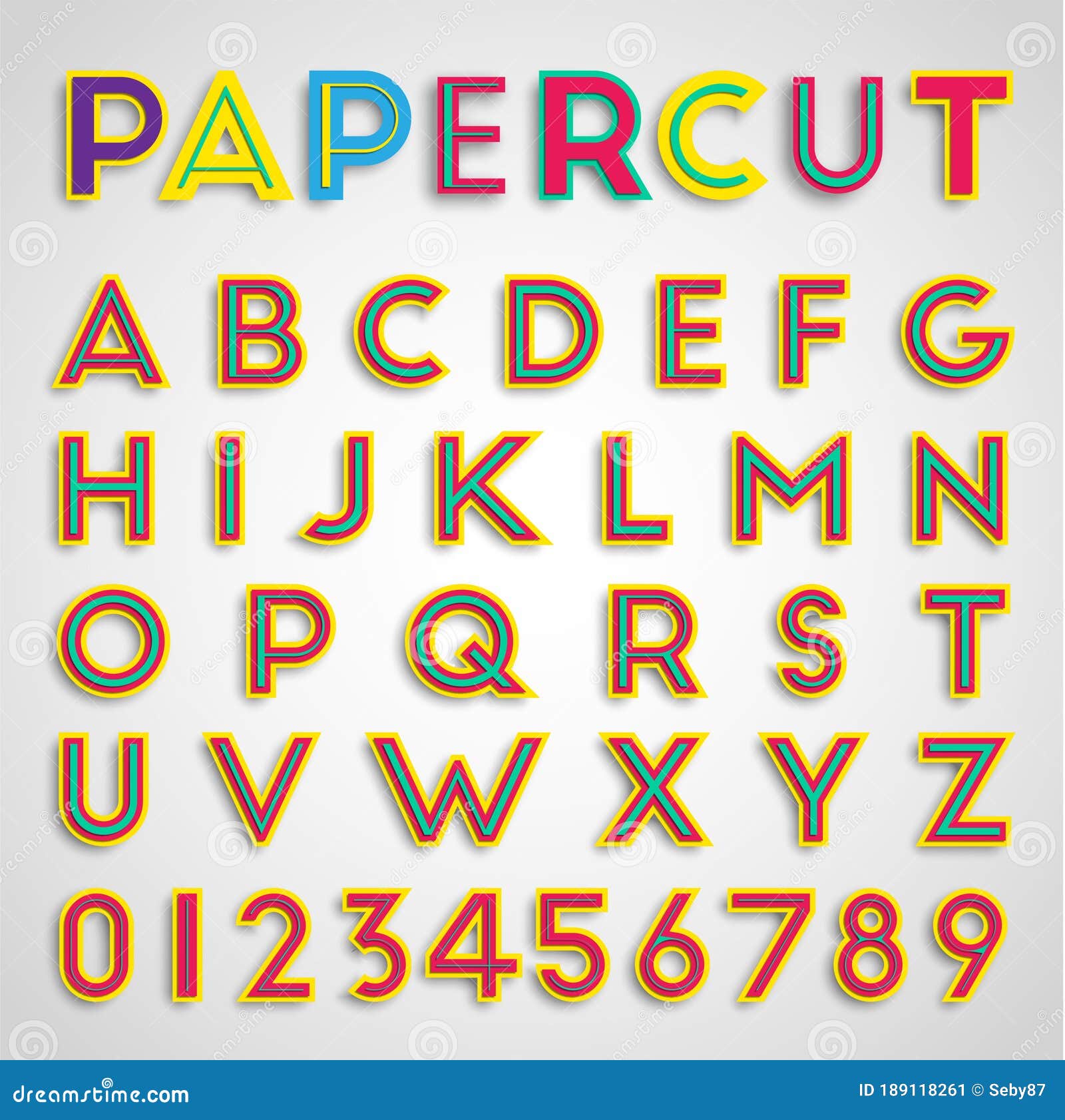 Papercut Font With Numbers, Vector, High-quality Graphic Design ...