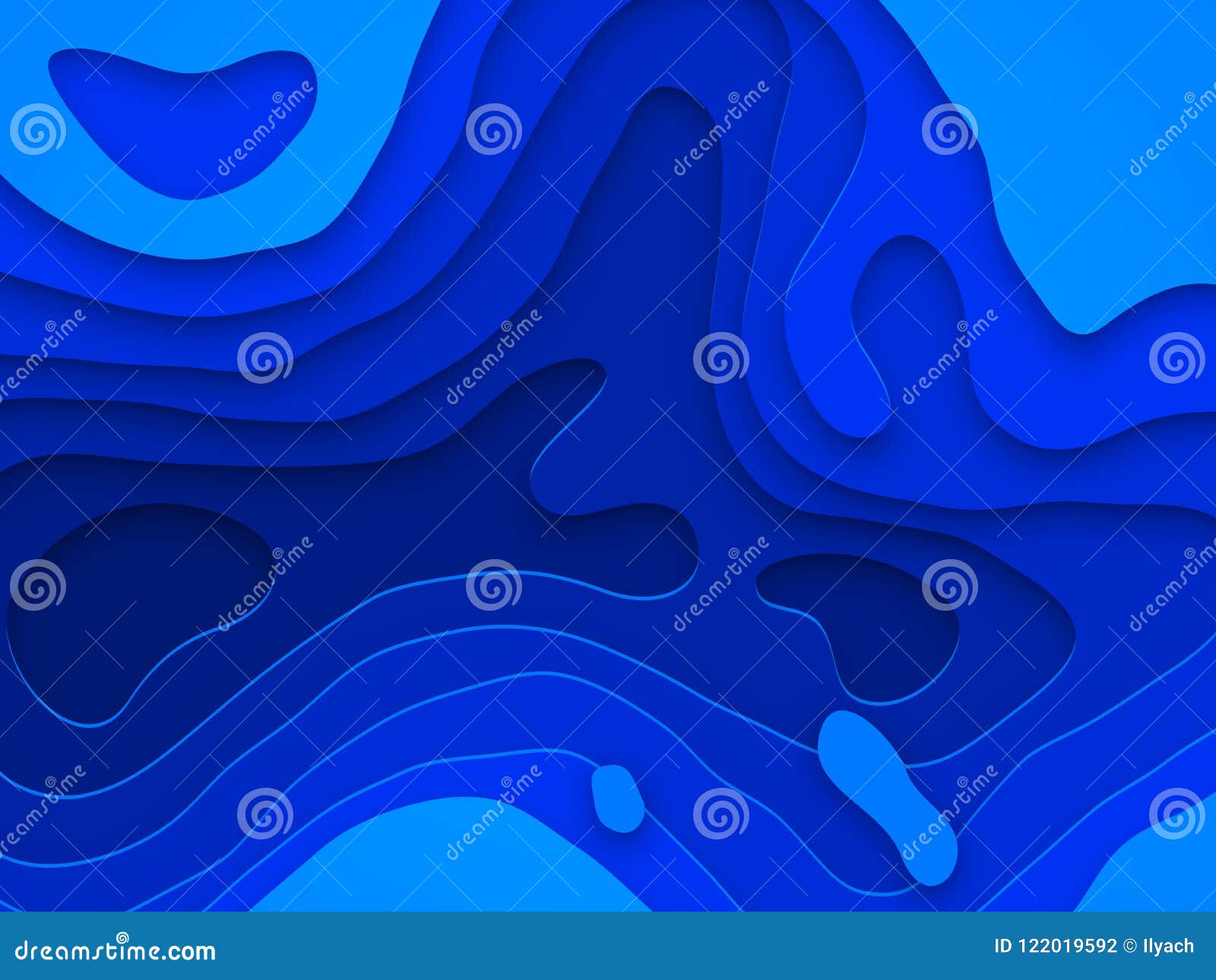 Papercut Blue Layer Paper Cut Pattern Background Stock Vector ...
