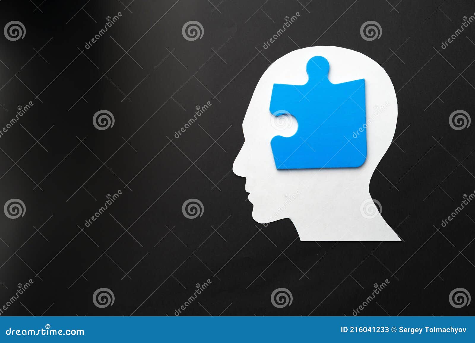 Papercut Head With Jigsaw Puzzle Pieces Inside. Mental Health Problems ...