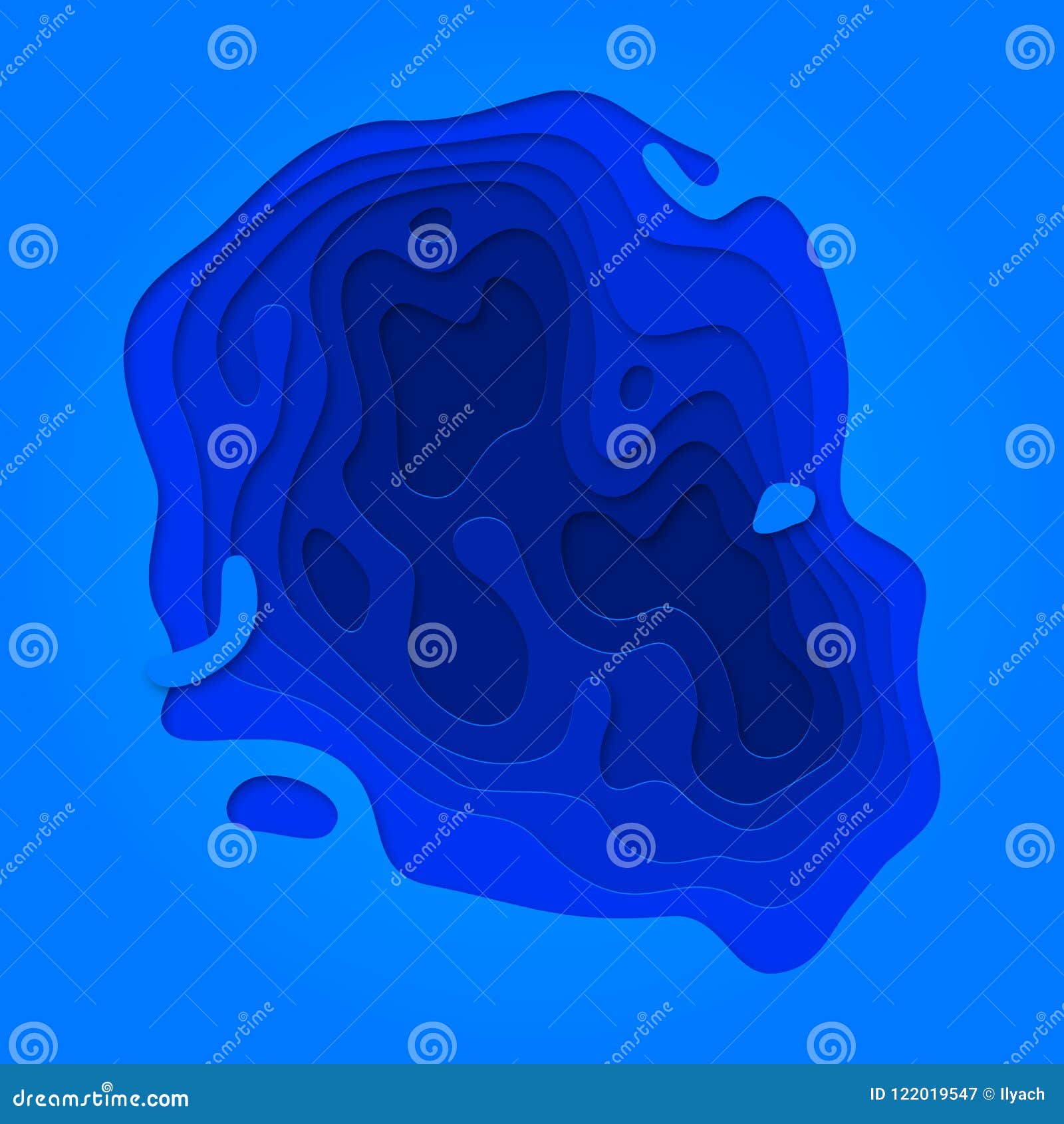 Papercut Multi Layer Blue Color Cut Out Background Stock Vector ...