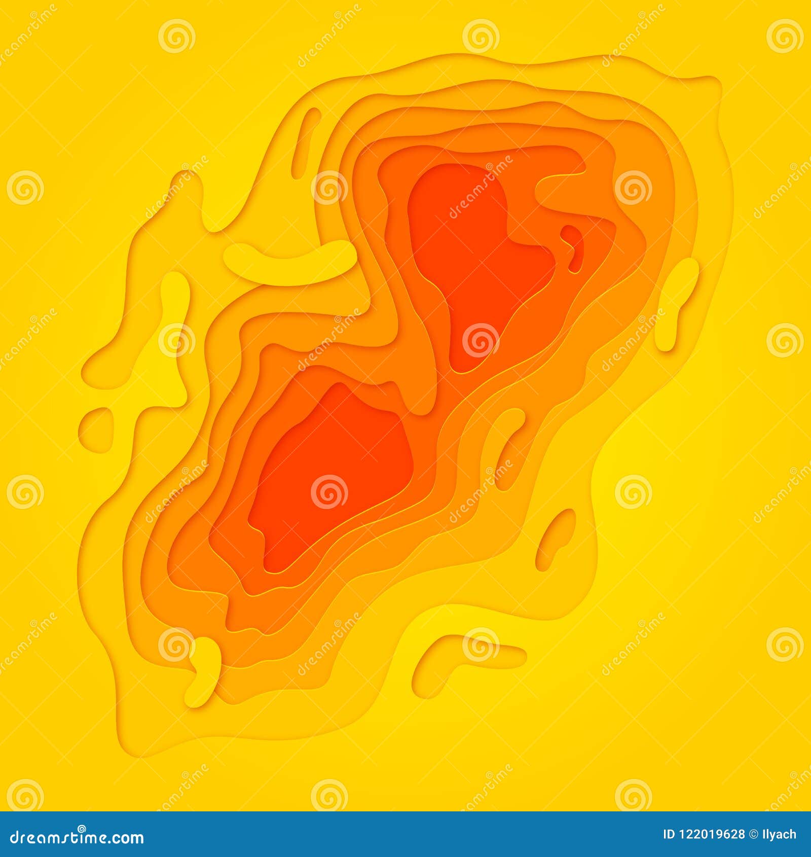 Papercut Multi Layer Orange Cut Out Background Stock Vector ...