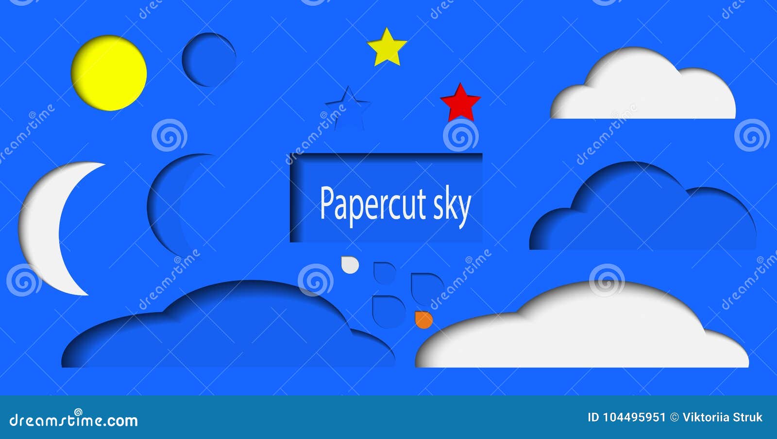 PAPERCUT Sky stock vector. Illustration of creative - 104495951
