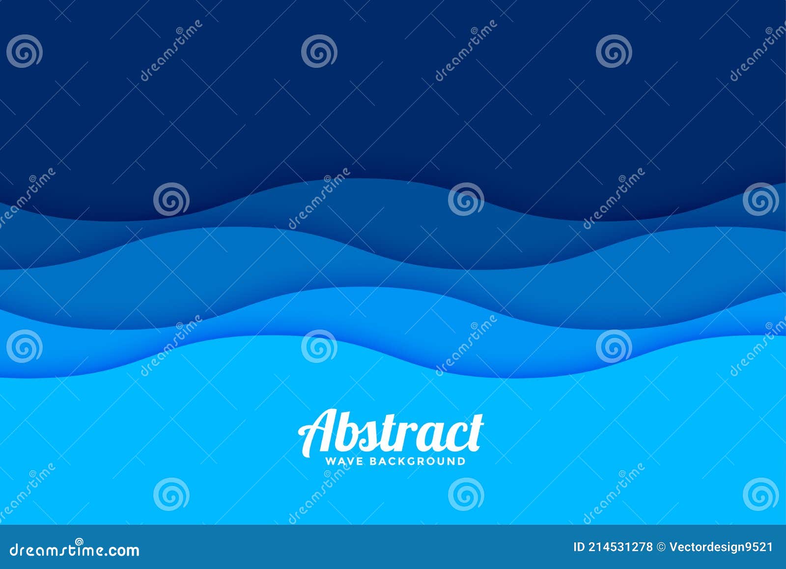 Papercut Style Sea Wave Pattern Background Stock Vector - Illustration ...