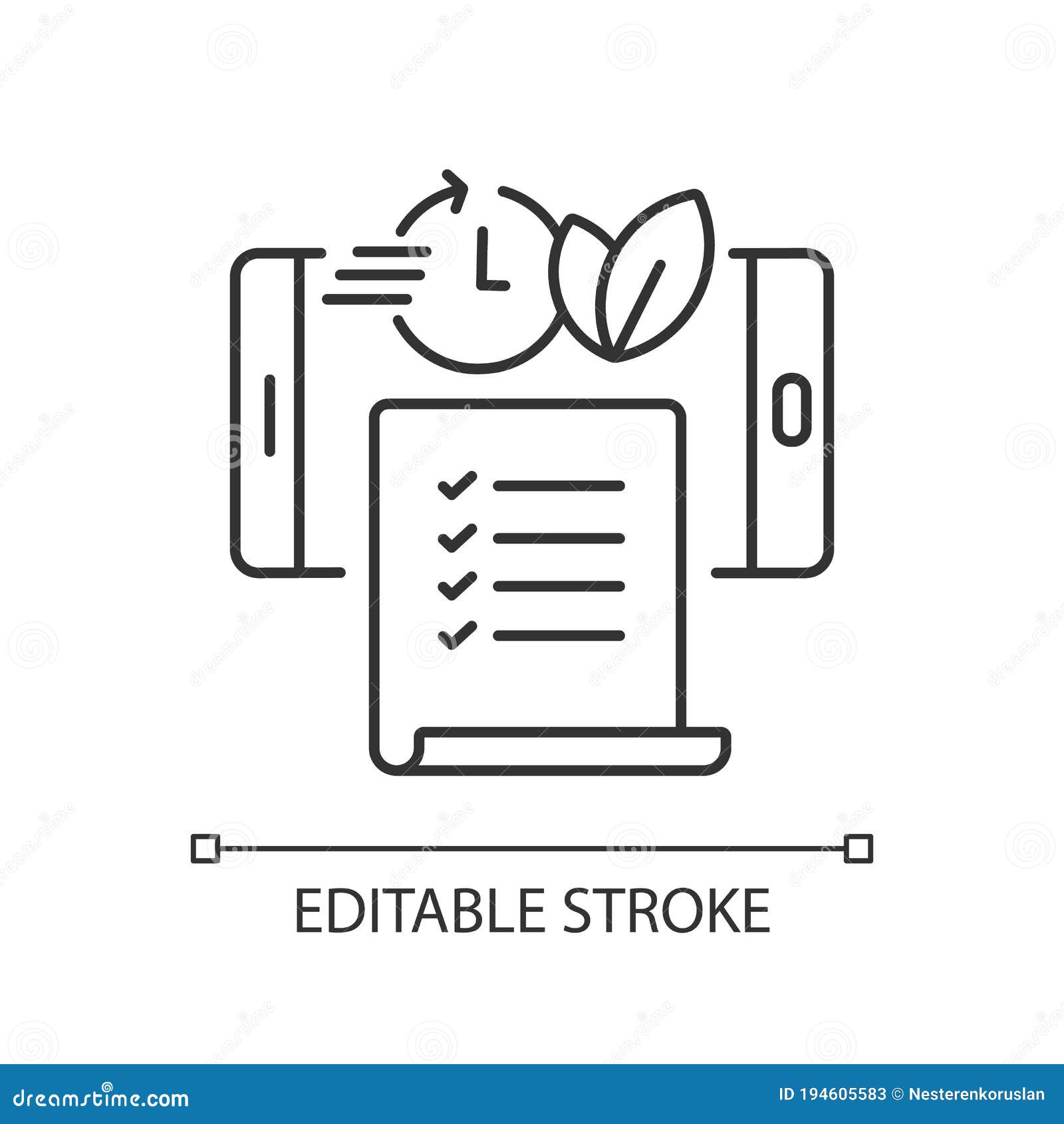 Paperless Statements Linear Icon Stock Vector - Illustration of ...