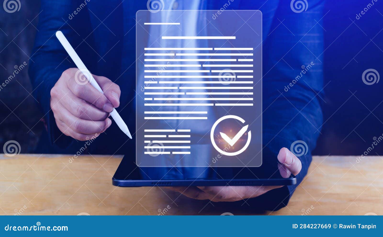 Paperless Workplace Idea, E-signing, Electronic Signature, Document ...