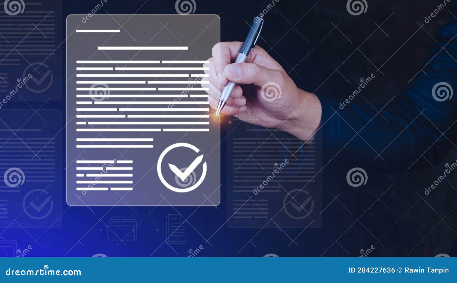 Paperless Workplace Idea, E-signing, Electronic Signature, Document ...