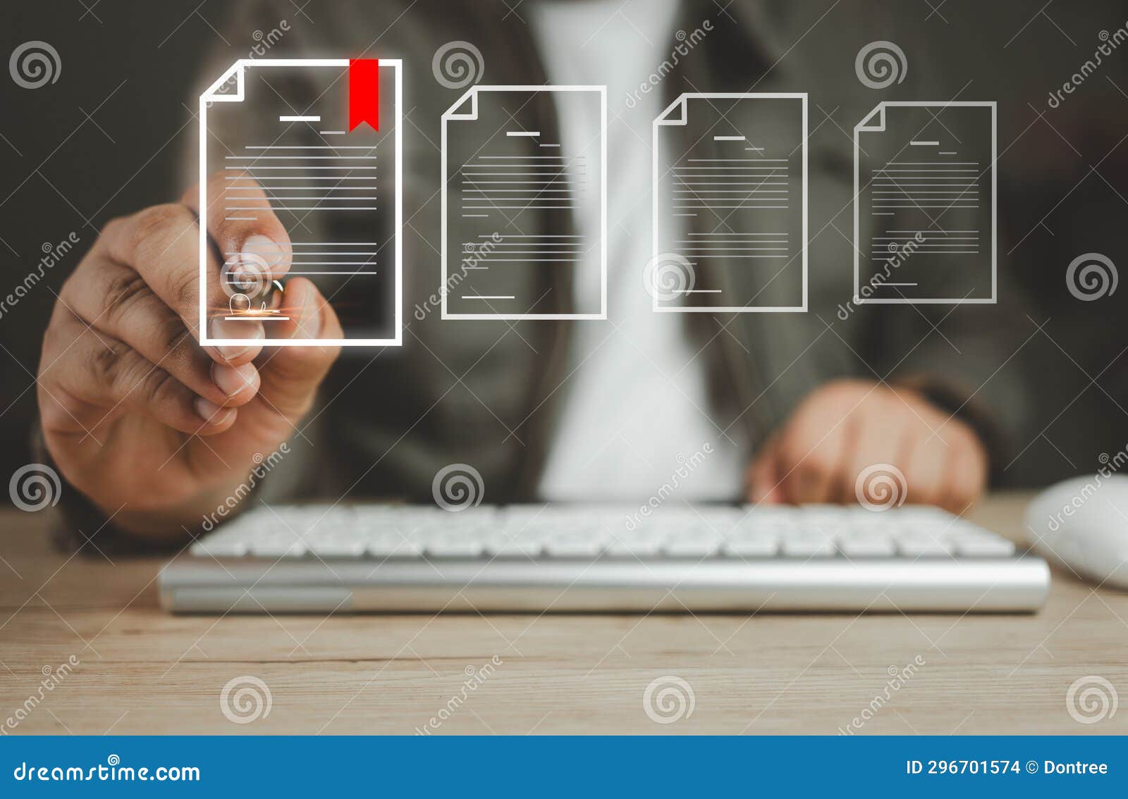Paperless Workplace Idea, E-signing, Electronic Signature, Document ...