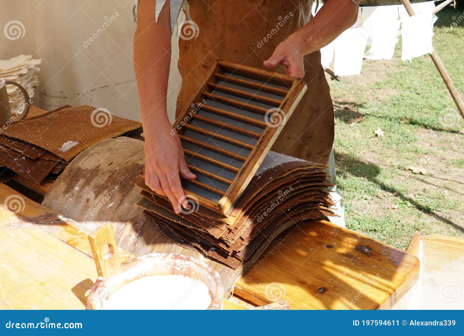 The Papermaker on Medieval Market Stock Image - Image of medieval ...