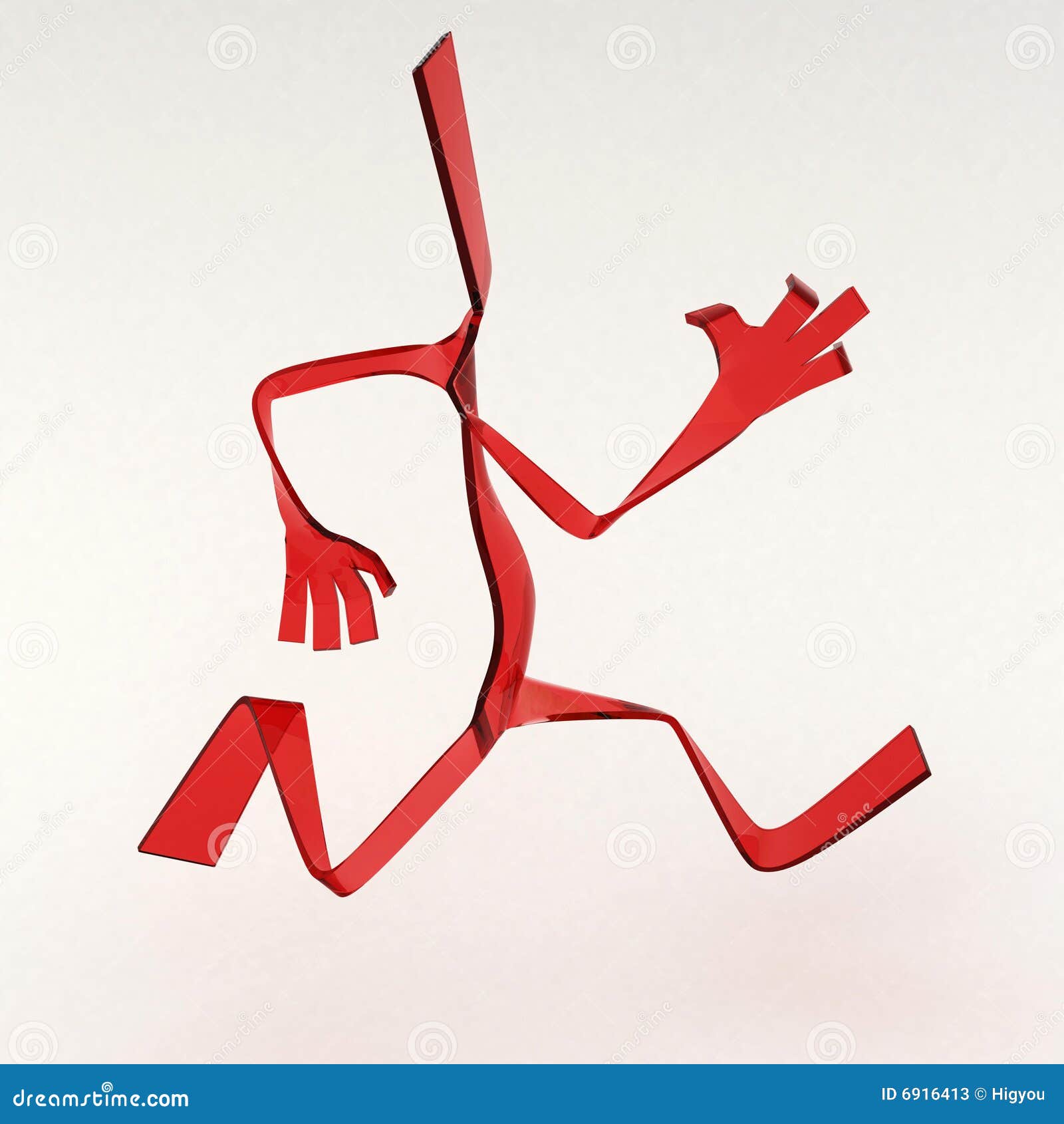 Paperman, Red Glass, Running Stock Illustration - Illustration of ...