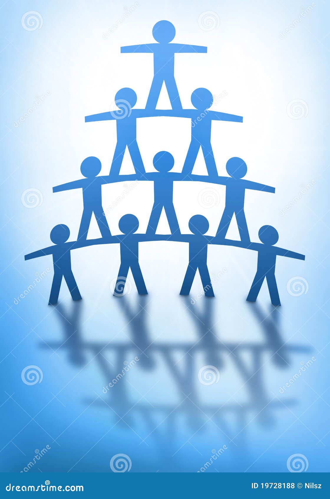 Papermen team tower stock illustration. Illustration of together - 19728188