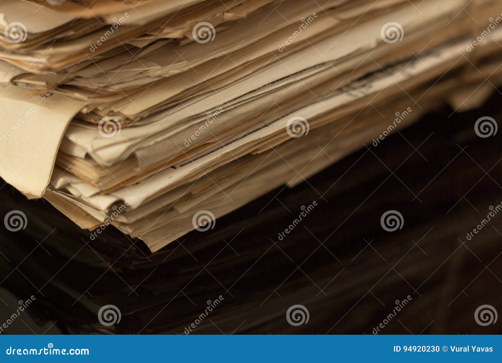 Papers of Archive Room stock photo. Image of storage - 94920230