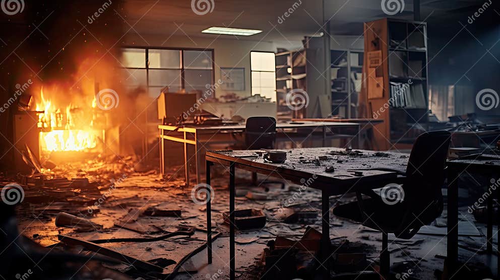 Papers Blurred Fire Damage Interior Stock Photo - Image of desk, hazard ...