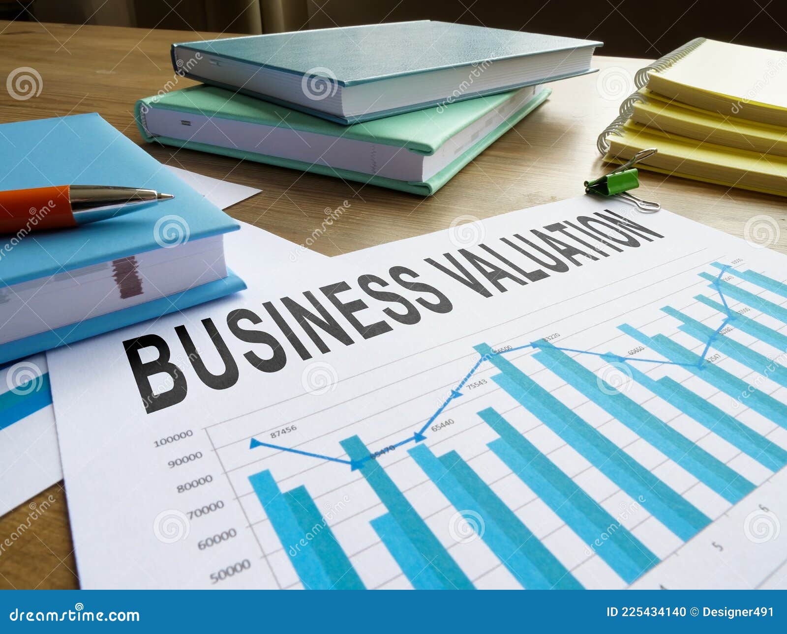 Papers with Business Valuation in the Charts. Stock Photo - Image of ...