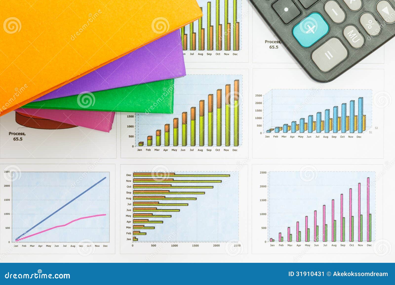 Papers Charts of Successful Business Stock Image - Image of notebook ...