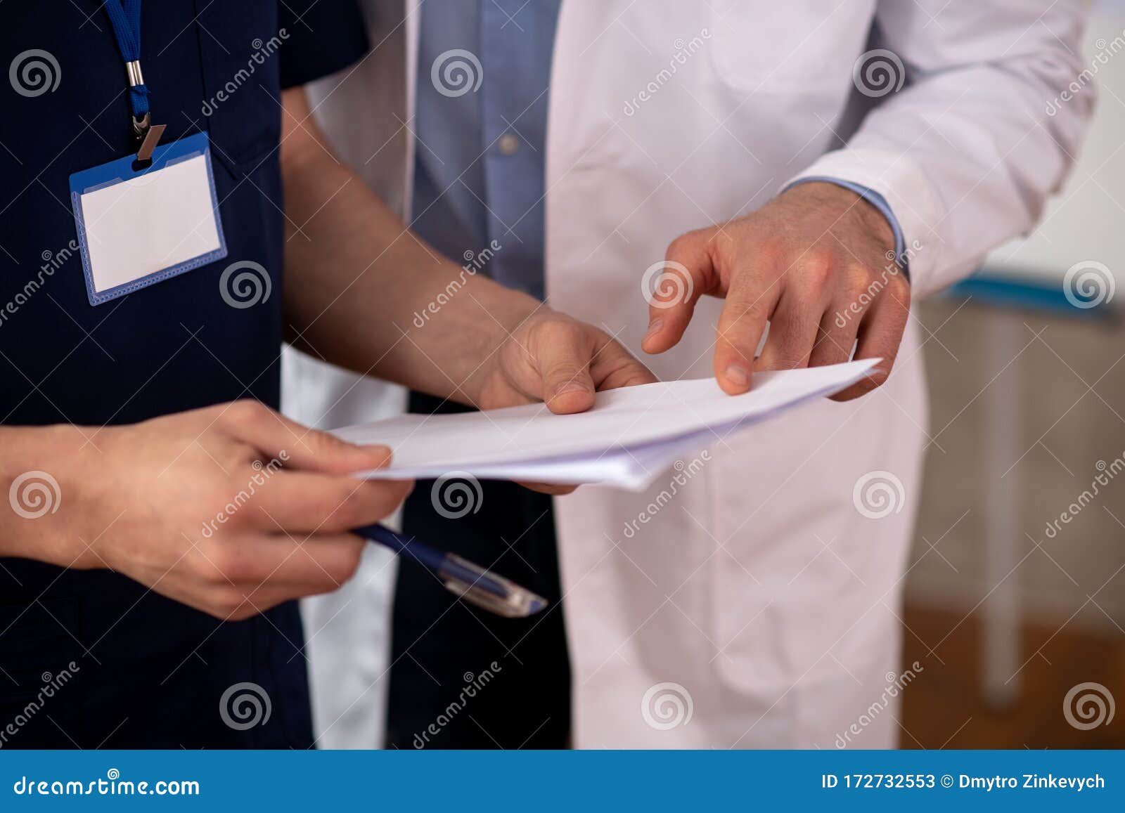 Close Up Picture of Mans Hands Holding the Document Stock Image - Image ...