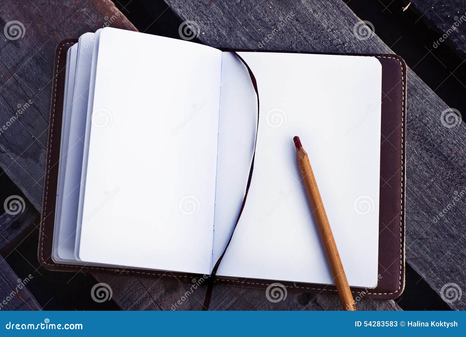 Papers in a Copybook with Pen on Wooden Table Stock Image - Image of ...