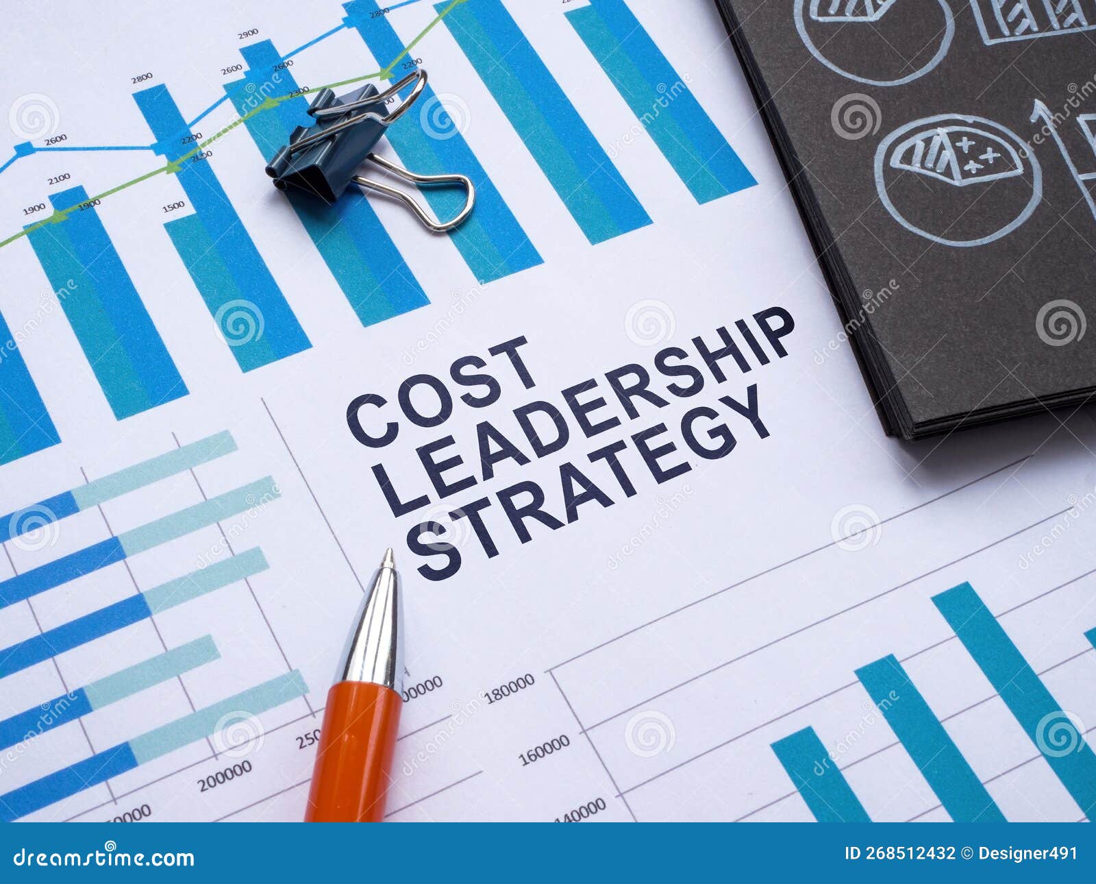 Papers with Cost Leadership Strategy and Chart. Stock Photo - Image of ...