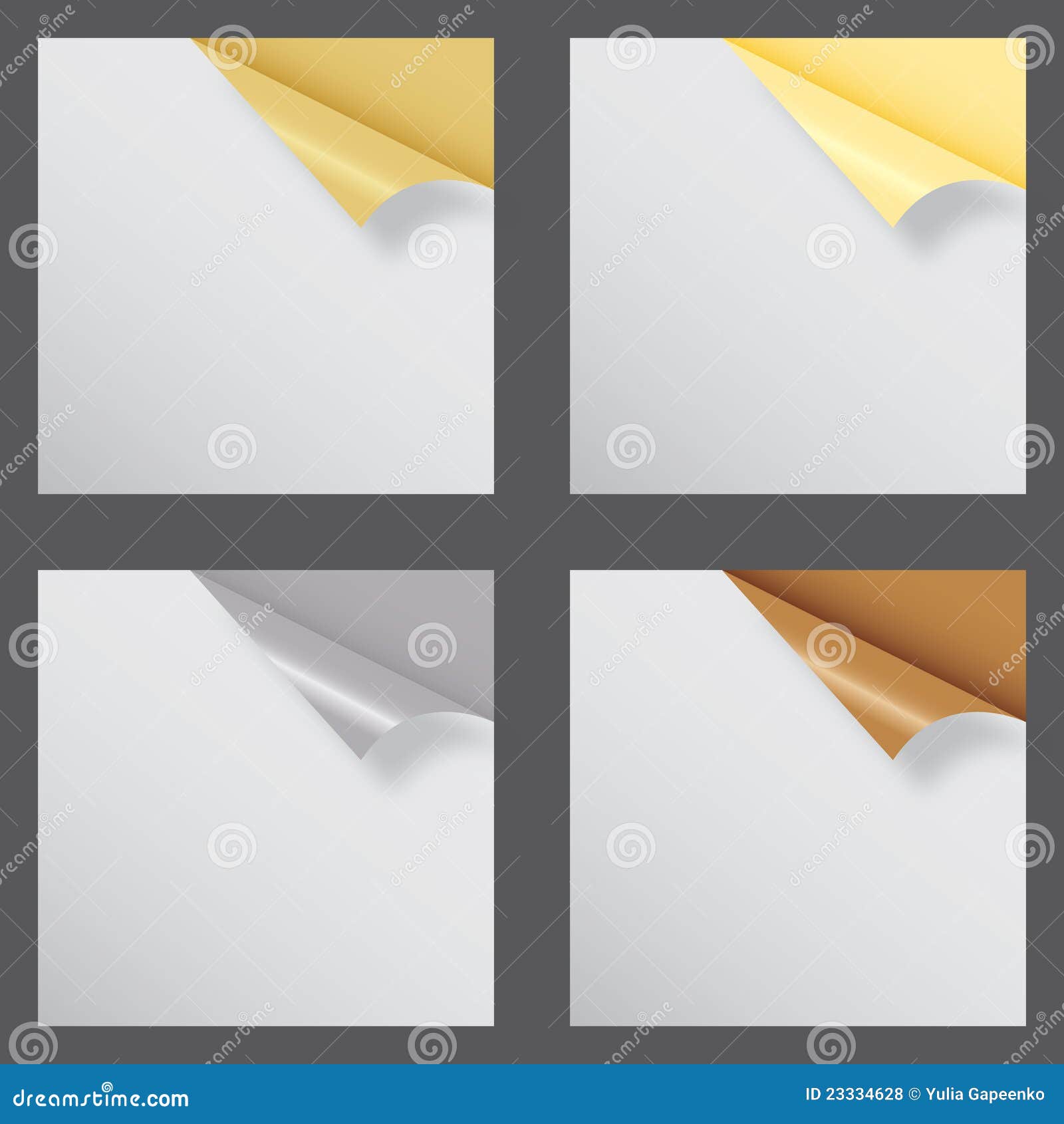 Papers with Different Corner and Place for Text Stock Illustration ...