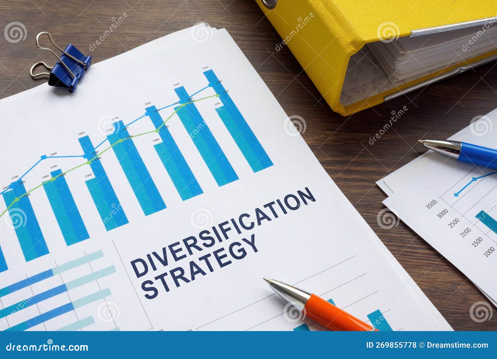 Papers with Diversification Strategy and Charts about Investments ...