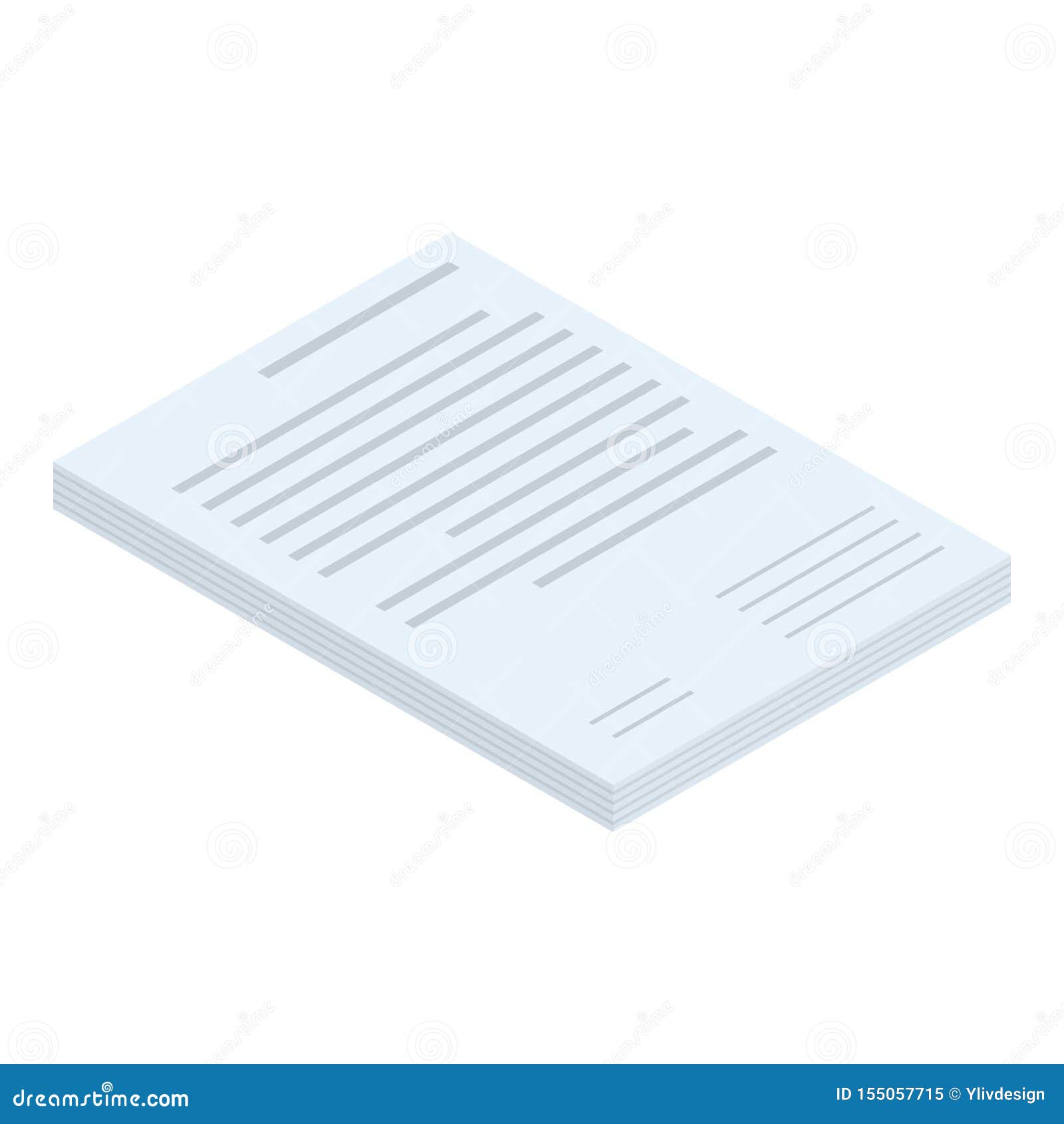 Papers Document Icon, Isometric Style Stock Vector - Illustration of ...
