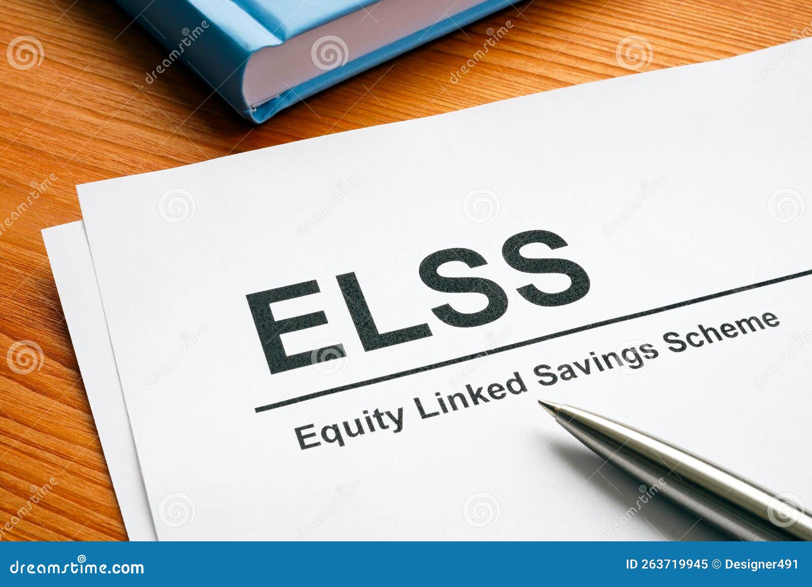 Papers about ELSS or Equity-linked Savings Scheme. Stock Image - Image ...